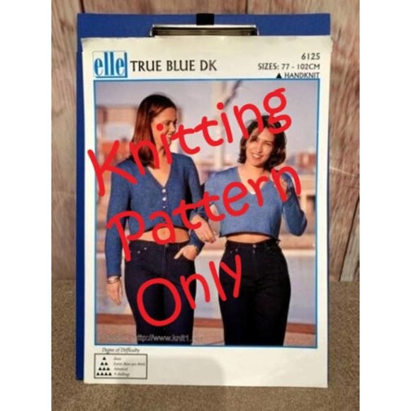 Elle | Art | New Elle 625 True Blue Dk V Neck Cardigan Pullover Sweater ...